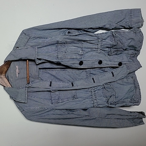 GAP | Jackets & Coats | Womens Gap Size Medium Blue And White Striped ...